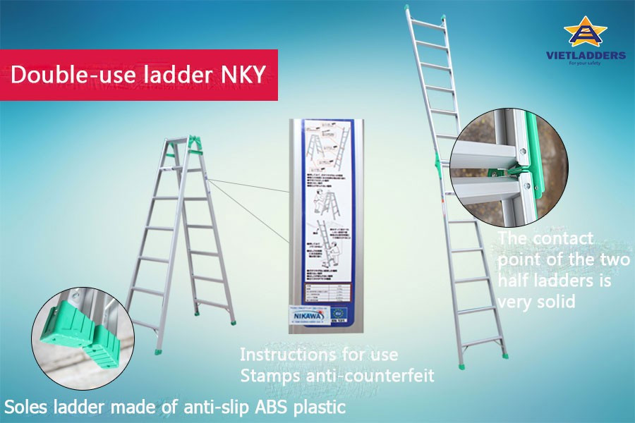 Buy Nvly-5c Vietladders Aluminum Double-use Foldable Ladder 2x5 Step ...