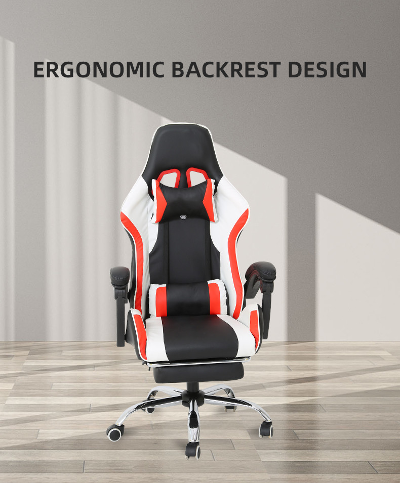 Buy One-piece Back Frame Honor Red Oem Gaming Chair With Footrest from ...