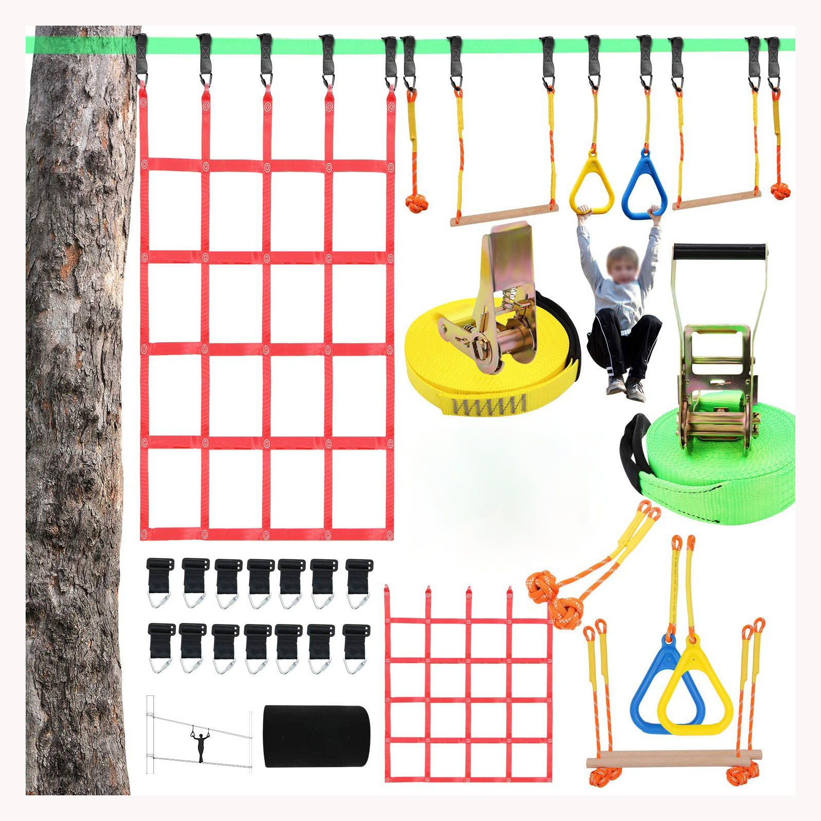 Buy Professional Ninja Backyard Outdoor Kit Training Equipment Climbing ...