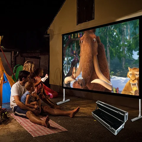 Buy Projector Screen Stand 350" Nano White 3d Projector Screen Blackout ...