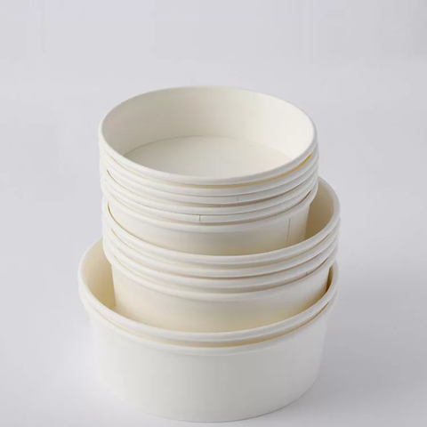 Buy Shallow Disposable Kraft Paper Bowl Packaging Cup Take Away Salad ...