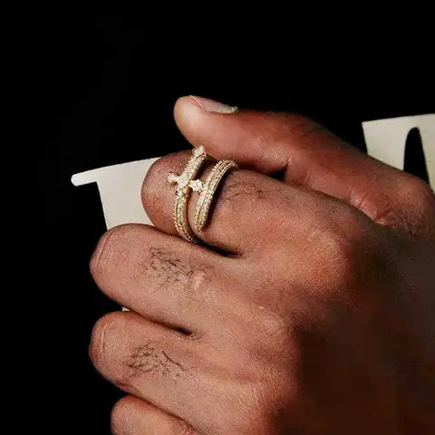 Buy Sword Of Justice Ring Hip Hop Rings Black Purple Cz Designer New ...