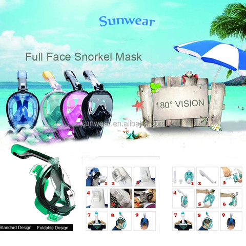 Buy Underwater Full Face Diving Mask Full Face Goggles Snorkel Scuba ...