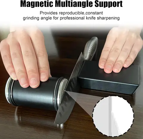 Buy Wood Diamond Stone Rolling Knife Sharpener Black Color Kitchen ...