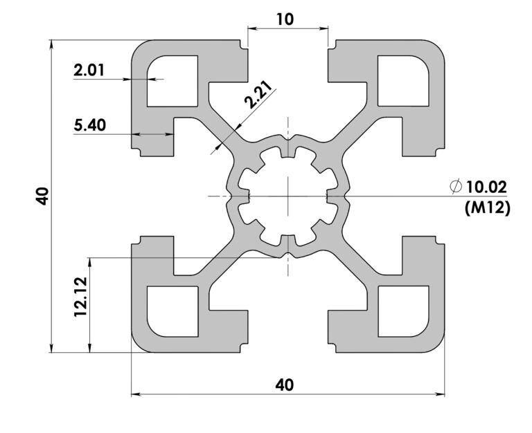 Buy 40x40 Heavy T Slot Aluminium Profile from Dexterous Aluminium ...