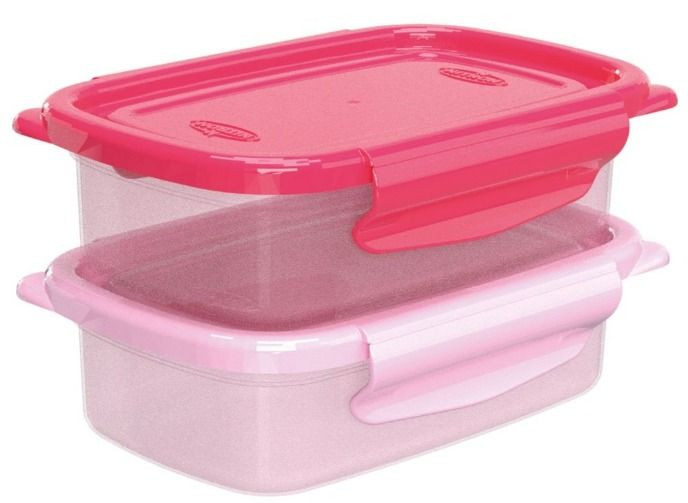 Buy Set Of 2 Gradient Shallow Storage Containers With Locks (pink) from ...