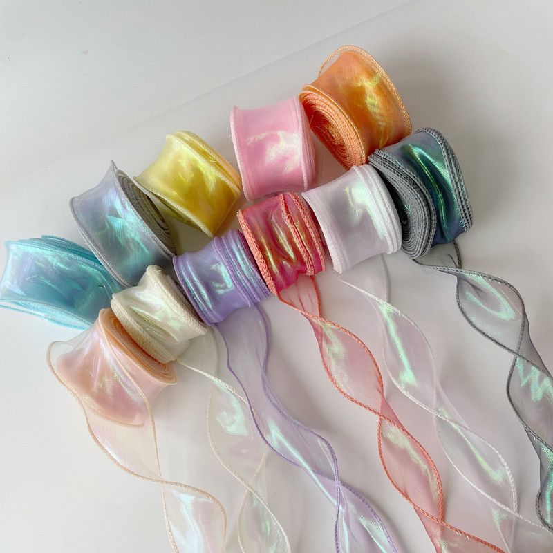 Buy 6cm Colorful Fishtail Ribbon Cake Decoration Edge Overlock Bouquet ...