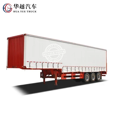 Buy 3 Axles 50t 50tons Cargo Transport Box Van Type Truck Trailer Side ...