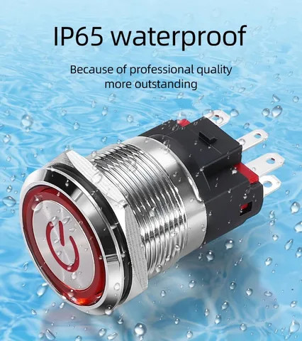 Buy 3v-6v Big Current 10a Momentary Illuminated Ring Led Metal Push ...