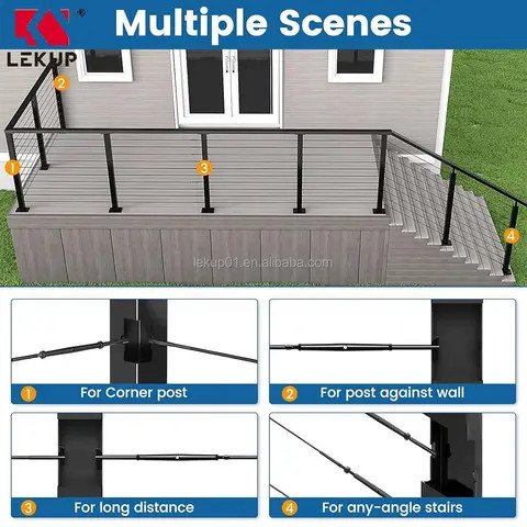 Buy Adjustable Wide Adjustment Steep Angle Stairs One-post Corner Black ...