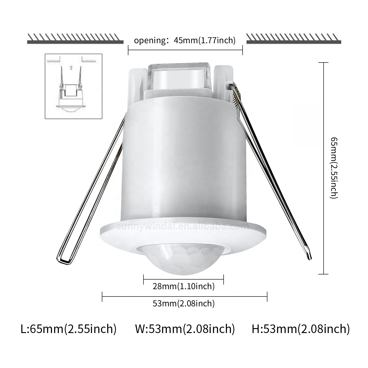 Buy Ceiling Surface Recessed Mounted Mini Pir Motion Sensor Human Body ...