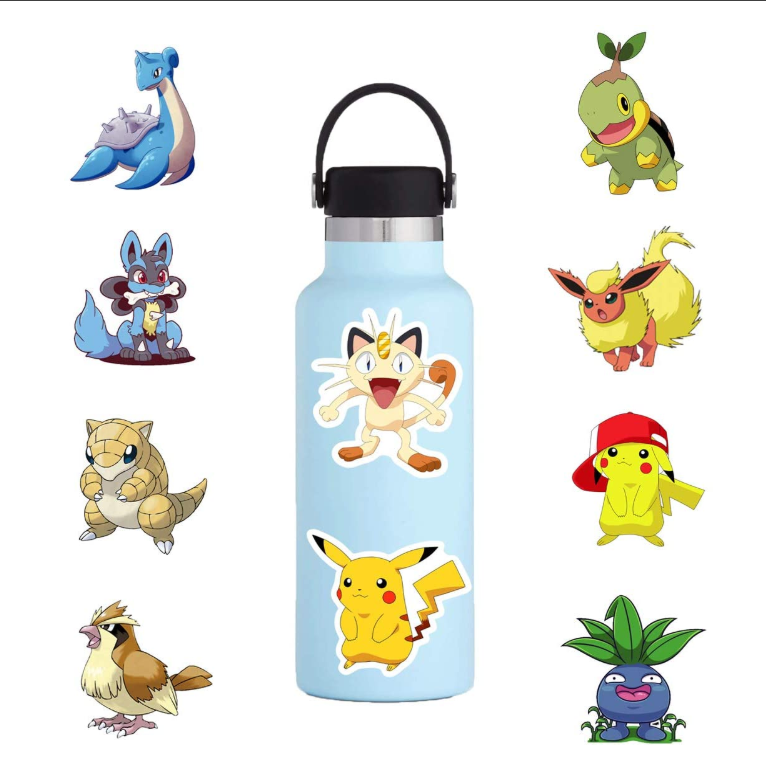 Buy Clear Printing Go Pvc Decal 50pcs Waterproof Vinyl Cartoon Stickers ...