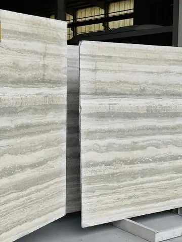 Buy Decorative Natural Blue Grey Travertine Slabs Interior Stone Wall ...