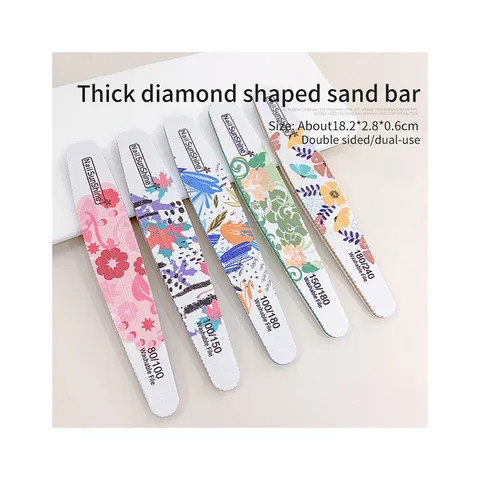 Buy Different Grit Nail Files And Sanding Buffers Flower Pattern Emery ...