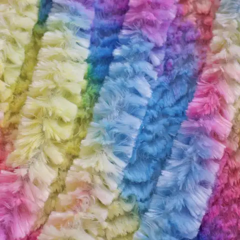 Buy Embossed 20mm High Pile Pv Plush Rainbow Fabric For Stuffed Toys ...