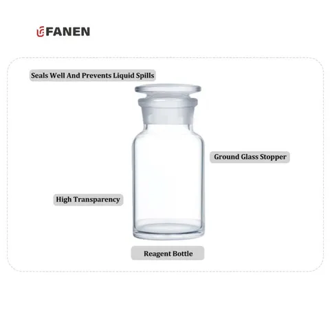 Buy Fanen Laboratory Use Clear Glass Stopper Wide Mouth Apothecary ...
