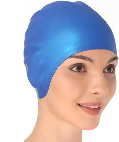 Buy Fashion 100% Silicone Swim Pool Caps Ear Protect Diving Hat ...