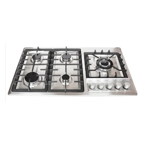 Buy Golden Supplier Gas Cooker 5 Burner Gas Hob With Cast Iron Support ...