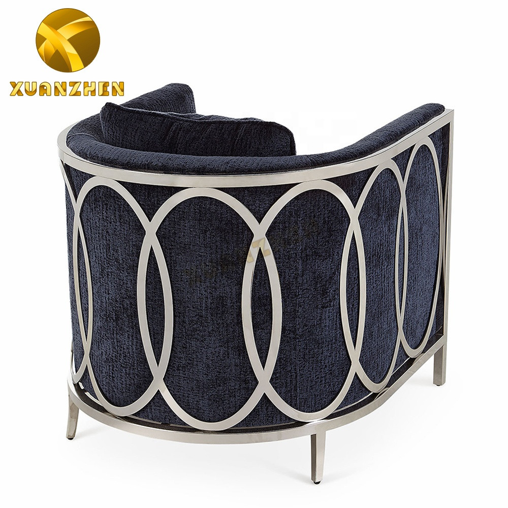 Buy Home Furniture Stainless Steel Frame Sofa Set Velvet Sofa Modern ...