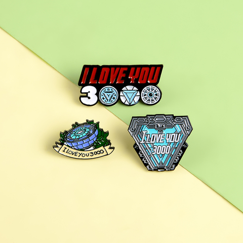 Buy I Love You 3000 Custom Hero Brooch Lapel Pin Shirt Bag Tony Stark ...
