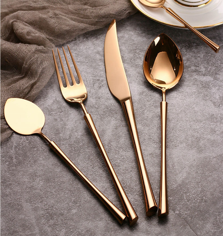 Buy Jacotta Golden 304 Stainless Steel Cutlery Steak Western Tableware ...