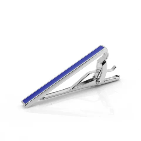Buy Men Gift Metal Tie Clasp Clamps Blue Tie Bar Clip Tie Pin For ...