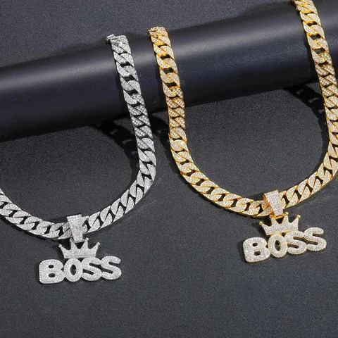 Buy New Style Iced Out Hip Hop Alloy Rhinestone Crystal Crown Boss ...