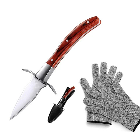 Buy Oyster Shucking Knife With Level 5 Protection Cut Resistant Gloves ...