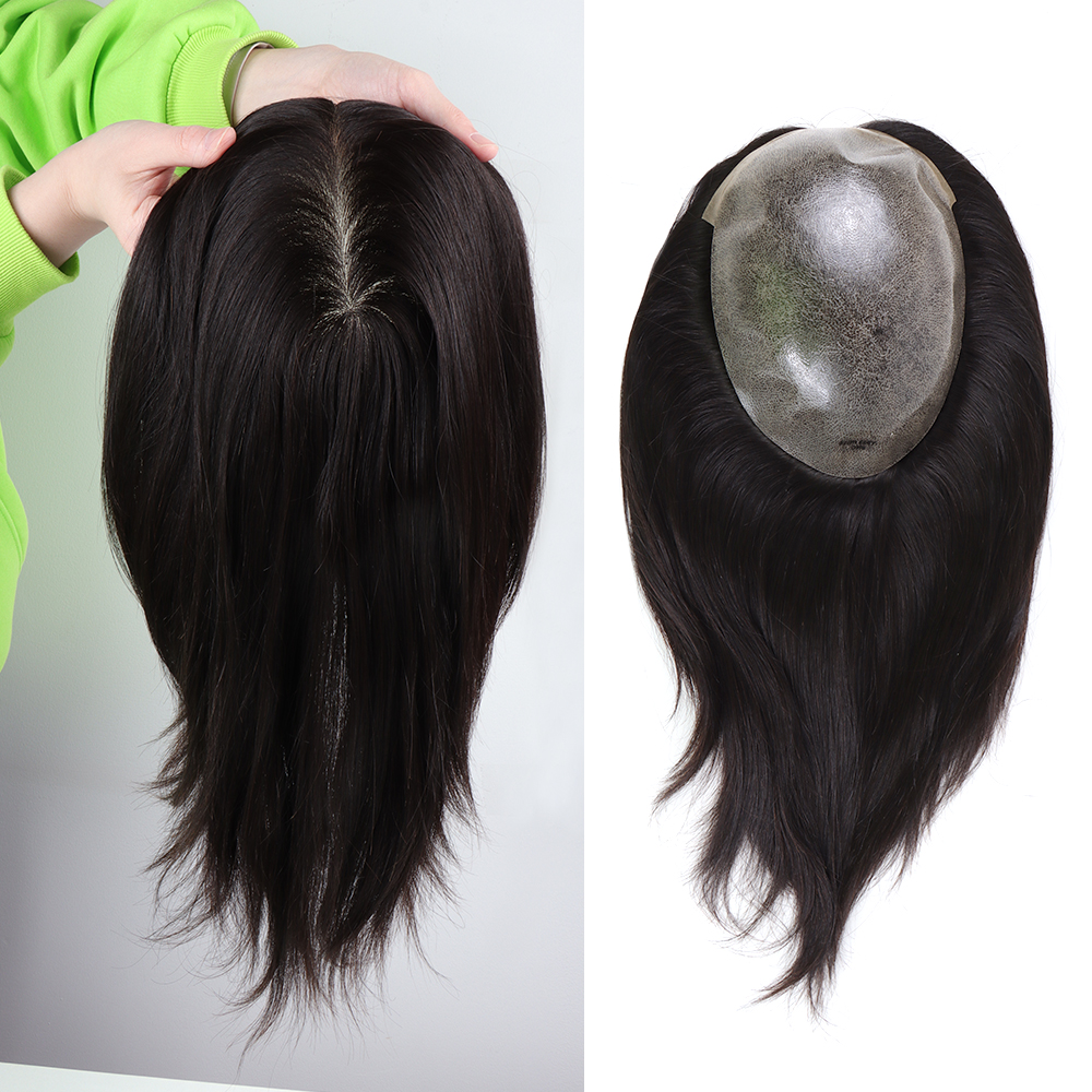 Buy Silk Base Topper Hair Virgin Toupee Women 7 X 9 Human Hair Toupee ...