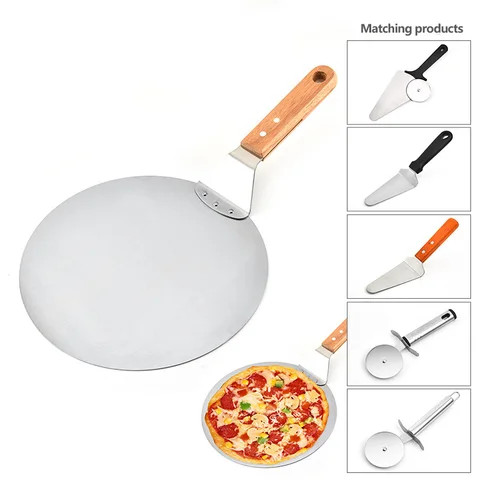 Buy Stainless Steel Round Cake Pie Pizza Shovel Paddle Tray Server ...
