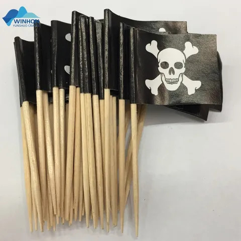Buy Wholesale Pirate Flag Toothpicks Cupcake Topper Picks For Halloween ...