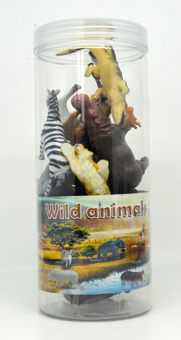 Buy Wild Animals Tiger Play Set Toy Tube Set Educational Jungle Animals ...