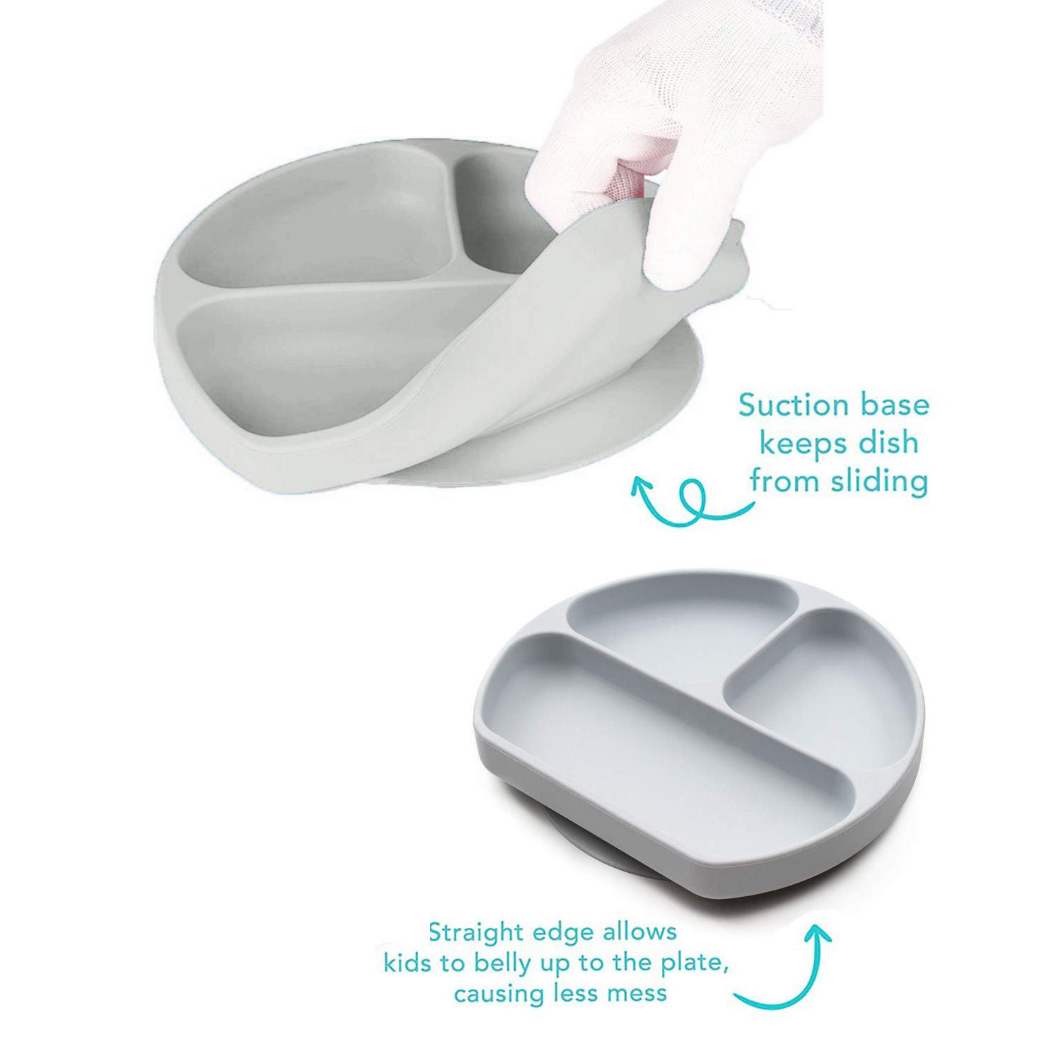 Buy Silicone Suction Plate – Divided, Bpa-free Baby Led Weaning Plate ...