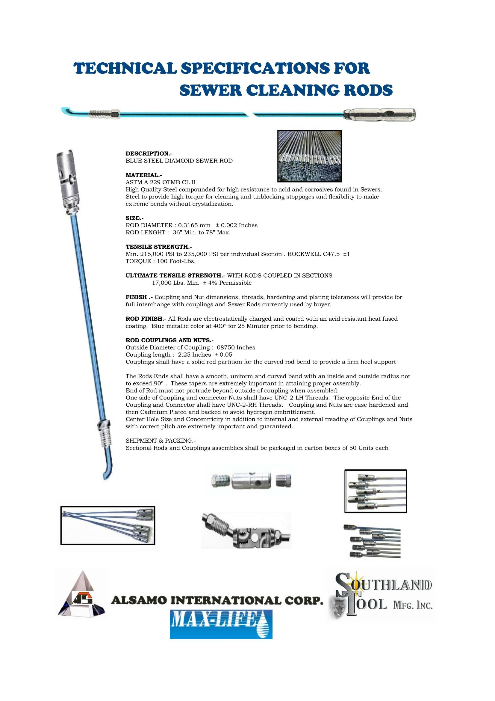 Buy Sewer Cleaning Rods And Tools from ALSAMO INTL. CORP., Ecuador ...