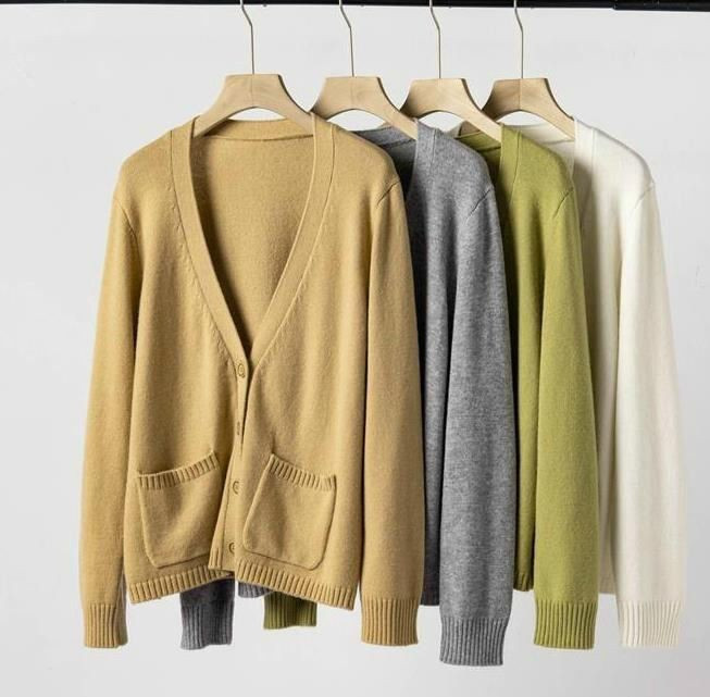Buy Wool Blend V-neck Cardigan from Qihang Clothing Company, China ...