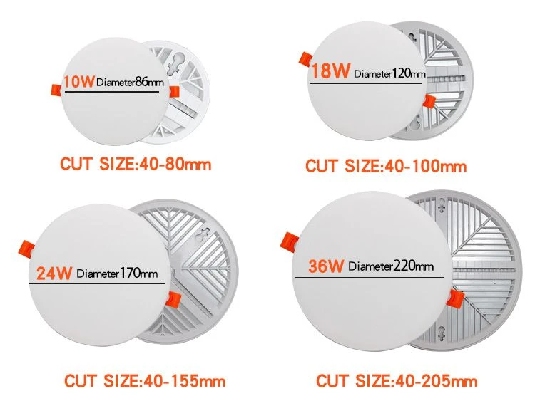 Buy Plastic Led Light Housing Ajustable Frameless Slim Recessed Round ...