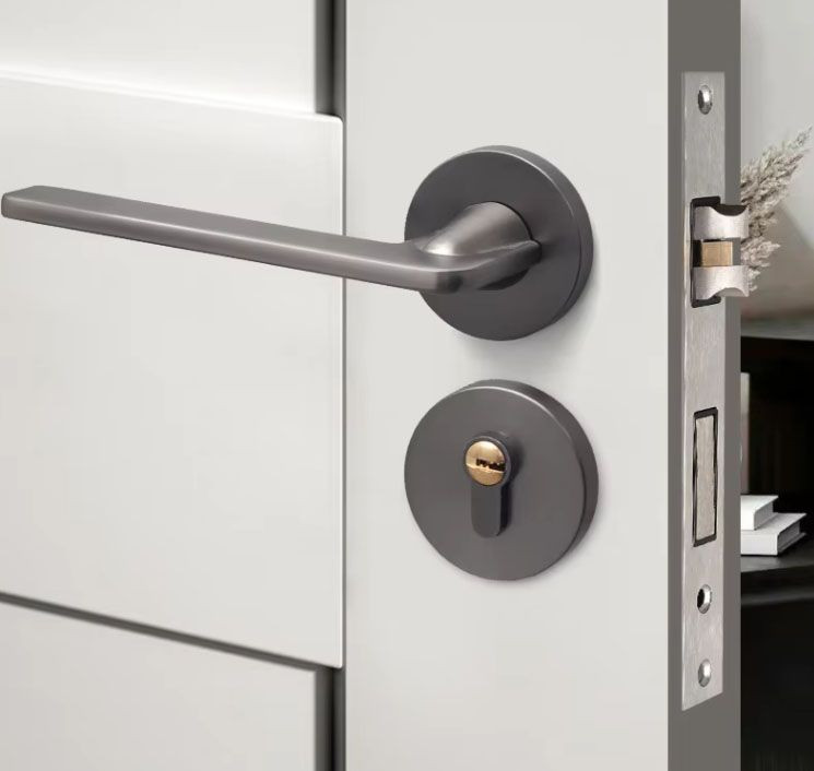 Buy Aluminum Alloy Door Handle Modern Wooden Door Mortise Lock Metal ...