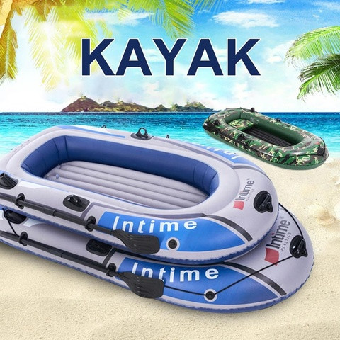 Buy 2/3 Person 230cm Pvc Inflatable Rowing Boat Fishing Kayak Canoe ...