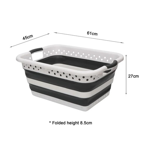 Buy 40l Space-saving Foldable Collapsibles Laundry Baskets Pp Plastic ...
