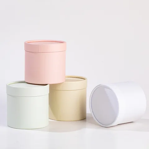 Buy Custom Pink Cylinder Flower Boxes Small Round Rose Paper Tube Gift ...