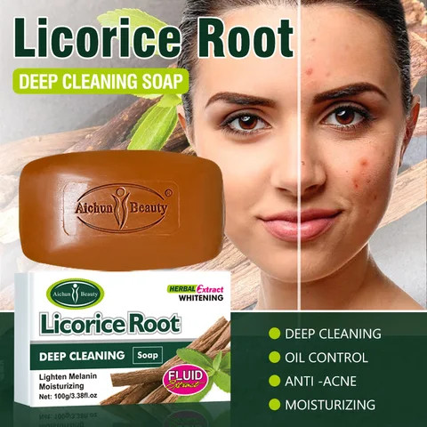 Buy Deep Cleansing Skin Whitening Bath Soaps Licorice Root Moisturizing ...