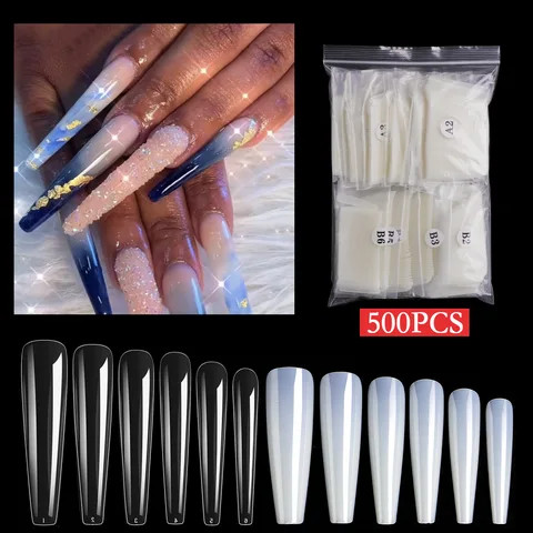 Buy Extended French Nail Tips 600 Pieces Boxed Xxxl Ultra-long Fake ...