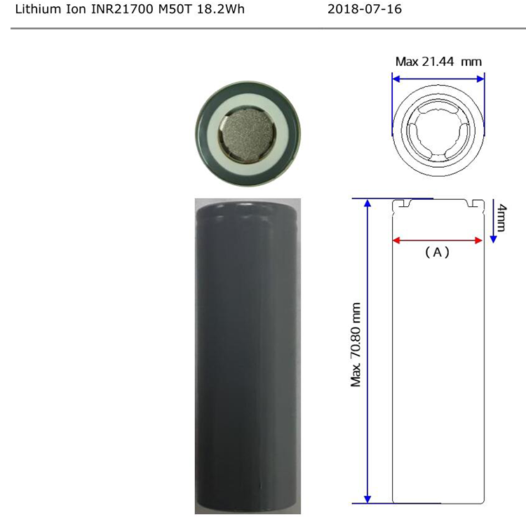 Buy Free Sample Inr21700 M50 21700 Cell 3.6v 5000mah Lithium-ion ...