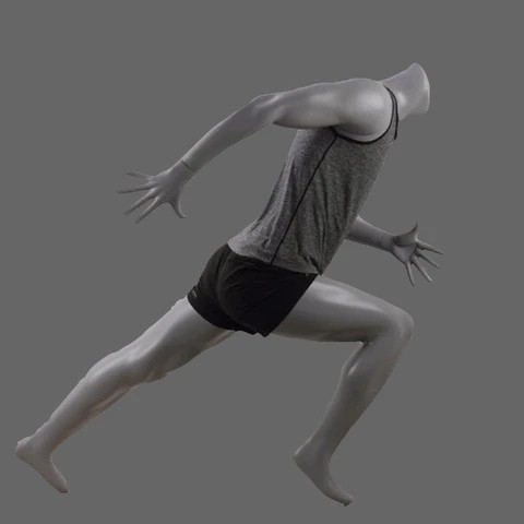 Buy Grey Adjustable Headless Male Running Sports Fiberglass Mannequin ...