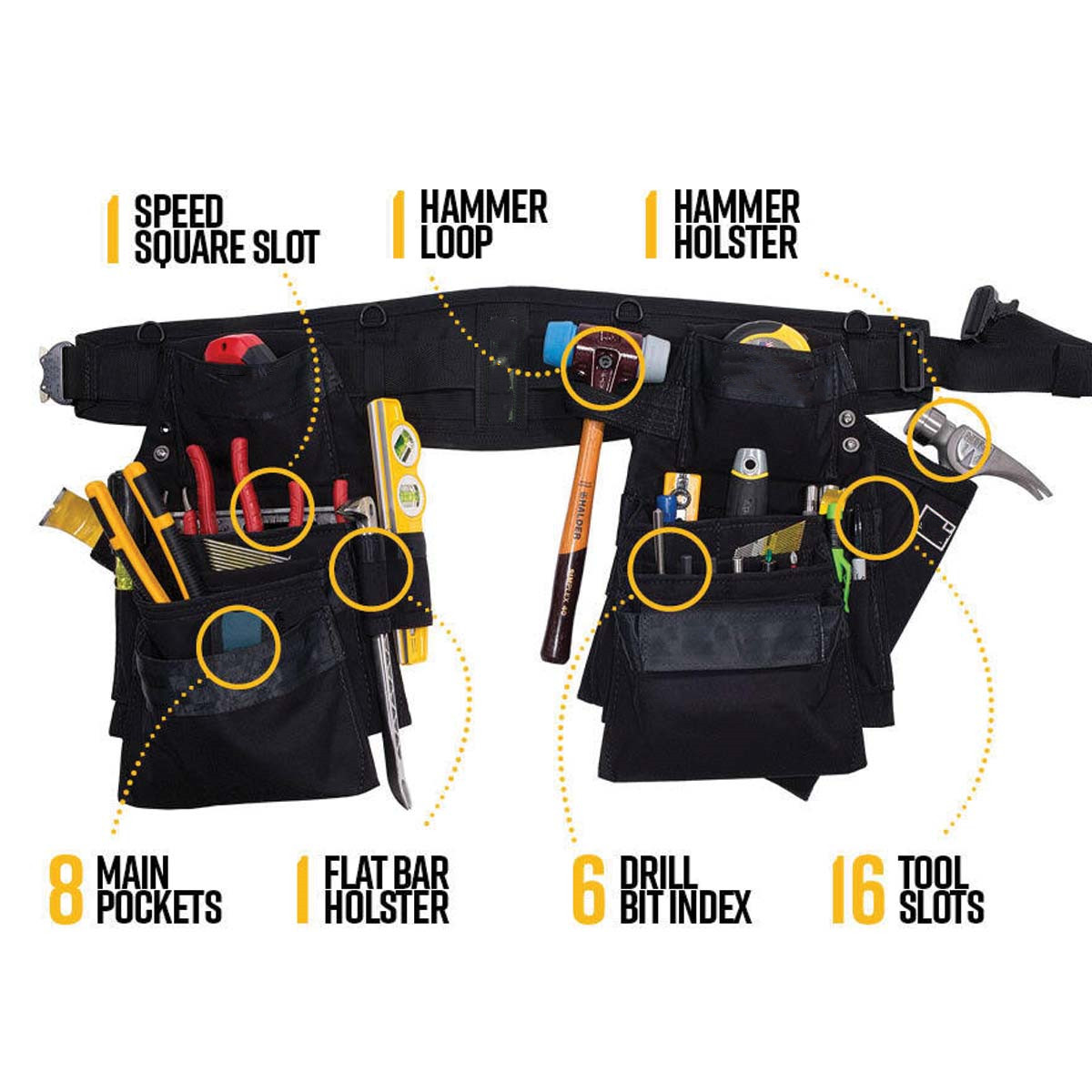 Buy Heavy-duty Tool Belt - Tactical Work Organizer - Utility Pouch ...