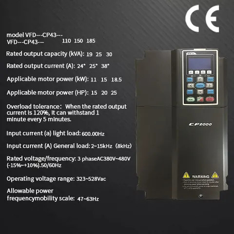 Buy High Performance Cp2000 Frequency Converter Original Genuine Delta Vfd Controller 0.2kw ...