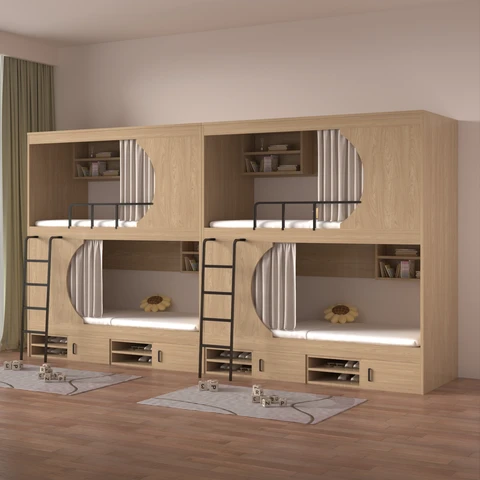 Buy Modern Simple Log Space Capsule Bunk Bed Multi-purpose Hotel School ...