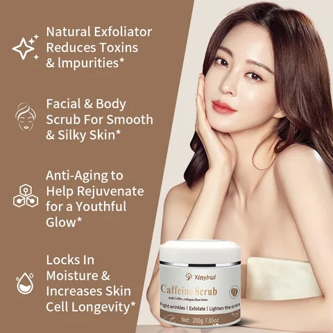 Buy Organic Coffee Caffeine Body Scrub With Shea Butter Exfoliate ...