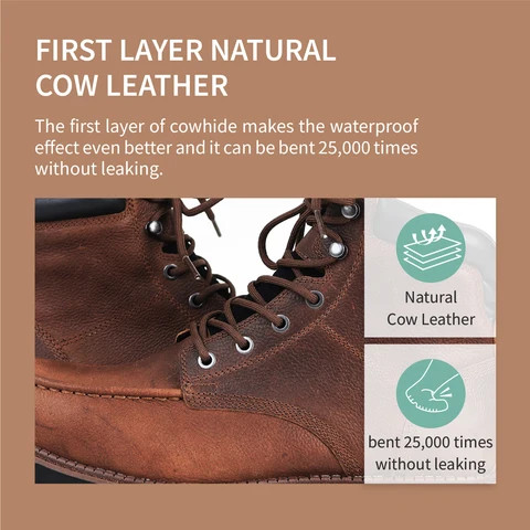 Buy Pinnip Pangolin Lightweight Safety Shoes Cow Leather Work Boots ...