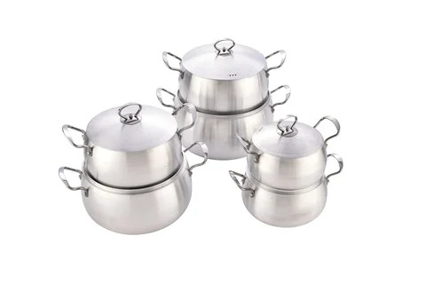 Buy Sanding Belly Shape Pot Set Soup Pot Induction Aluminum Pot Set ...